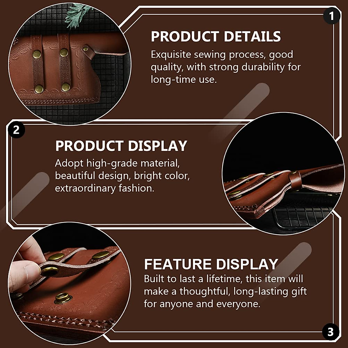 Hemoton Universal Leather Butchers Leather Meat Cleaver Cover Kitchen Guard Protectors Heavy Duty Wide Vegetable Cutter Belt Knive Universal Set Cleavers