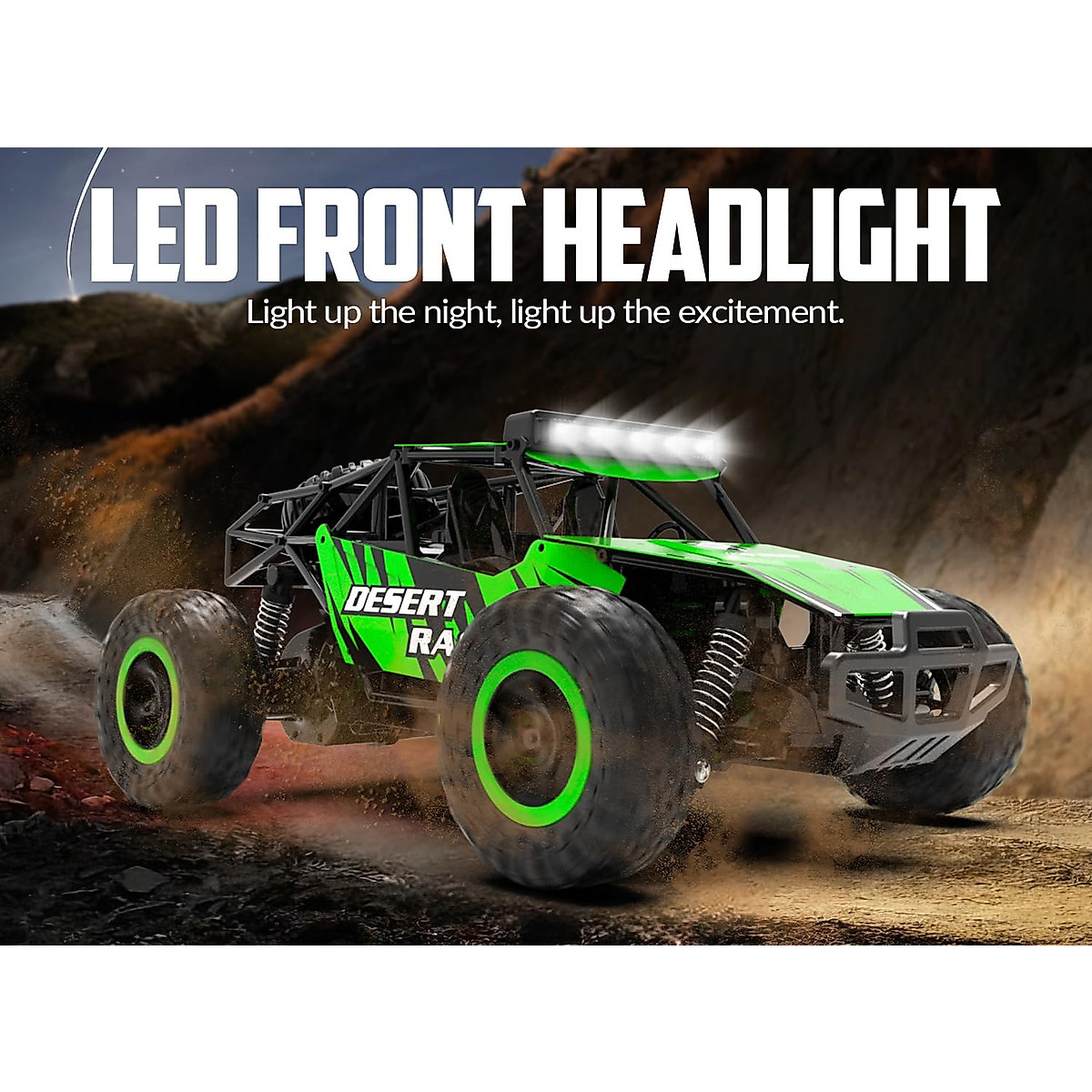 RACENT Remote Control Car, 2.4Ghz High Speed 20KPH RC Cars for Boys, 1:16 Scale All Terrain Monster Truck Off Road RC Truck (Green and Blue)
