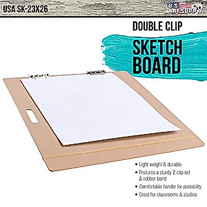 U.S. Art Supply 23" x 26" Artist Sketch Tote Board - Great for Classroom, Studio or Field Use