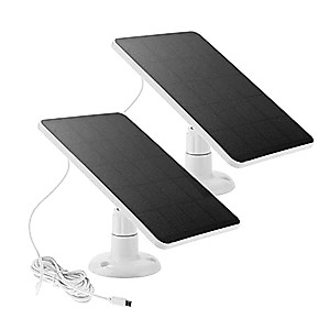 CYJJZQ 2 Pack Solar Panel Camera Charger Fit for Arlo Essential Spotlight/XL Spotlight Camera, Ring Spotlight Cam Plus/Spotlight Pro 5V 4W Fast Charging with 10FT Cable