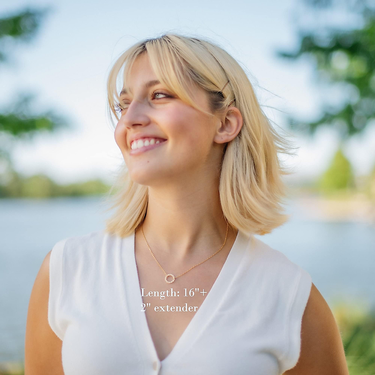 Ldurian Gold Karma Necklaces - 14K Dainty Gold Plated Layering Chokers Necklaces Set Multilayer Delicate Necklace Trendy Adjustable Long Layered Necklaces for Women