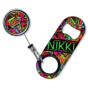 BarConic Mini Bottle Opener with Retractable Reel - Grungy Love