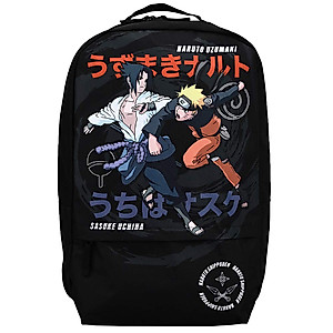 Bioworld Naruto Anime Cartoon Naruto & Sasuke Character Backpack
