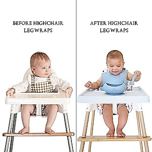 Nibble and Rest Highchair Decorative Leg Wraps, Bamboo Style, Compatible with IKEA Antilop Highchair, Includes 4 Pre-Cut Adhesive Strips