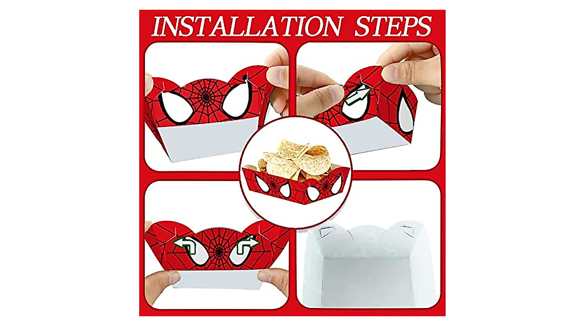 40 Pack Spider Birthday Party Supplies | Fun Food Trays for Themed Events