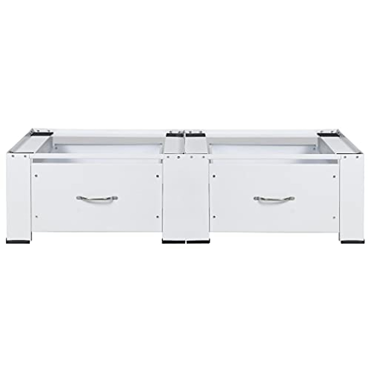 INLIFE Double Washer Dryer Stand with Drawer, Heavy Duty Washing Machine Pedestal with Storage Drawer Adjustable Height Base for Mini Air Conditioner Refrigerator Dryer 50"x 21.5"x 12.8" (WxDxH)