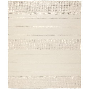 SAFAVIEH Natura Collection Area Rug - 8' x 10', Natural, Handmade Wool, Ideal for High Traffic Areas in Living Room, Bedroom (NAT215A)