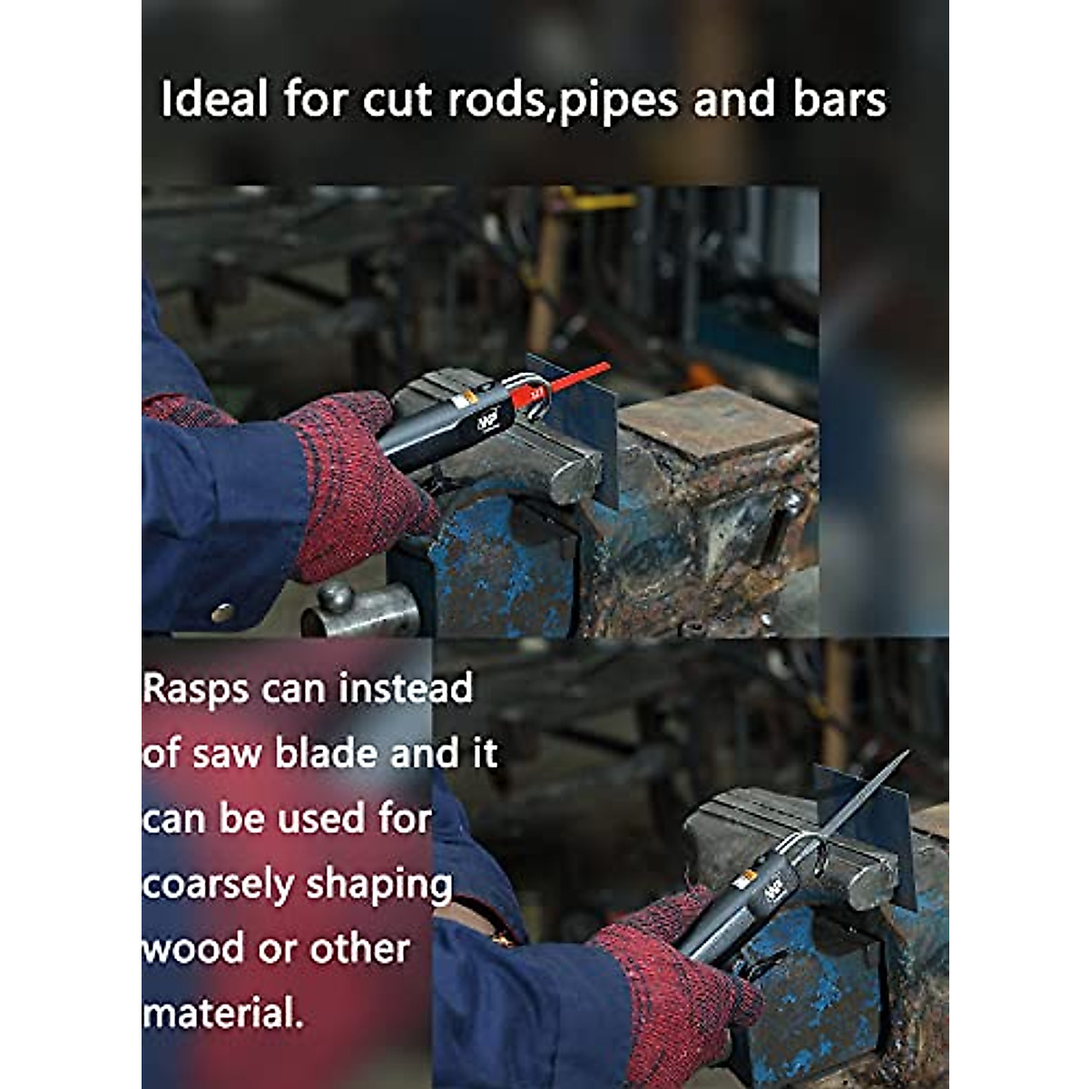 WORKPAD Air Body Saw Multi-function Pneumatic Reciprocating Saw Air Powered Mini Tool, Equipped with 5pcs 24T & 32T saw and 5pcs Filer set…