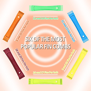 Cenipar 2PCS Air Conditioner Condenser Fin Comb Set Include FCR6 Fin Comb and Metal Radiator Fin Comb Compatible with Air Conditioner HVAC Fin Comb Straightener