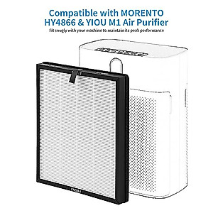 XBWW HY4866 H13 True HEPA Replacement Filters Compatible with Morento HY4866 and YIOU M1 Air Cleaner Purifier, 4 Packs