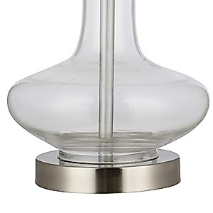 Amazon Brand – Stone & Beam Contemporary Glass Table Lamp with Narrow-Necked Body, LED Bulb Included, 20.25"H, Clear