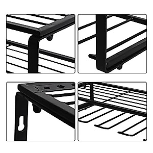 Power Tool Organizer, Drill Holder Storage Rack with Wall Mounted 4 Drill Slots 3 Layers Garage Tool Organizer Storage Wrench and Srewdriver Rack for Home and Workshop