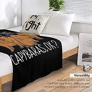 Capybara Blanket, Fannel Fleece Lightweight Microfiber Throw Blanket Soft Cute for All Season Bed Couch Sofa 40"x50"