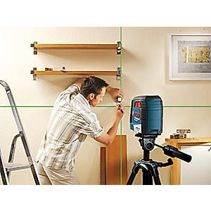 Bosch GLL40-20G 40ft Green-Beam Self-Leveling Cross-Line Laser with VisiMax Technology, 360 Degree Flexible Mounting Device and Carrying Pouch
