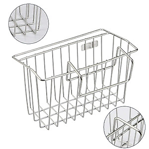 Sink Caddy Sponge Holder, Kitchen Sink Organizer Stainless Steel Sponge Caddy Holder, Dishwashing Liquid Drainer Sponge and Soap Holder for Kitchen Sink