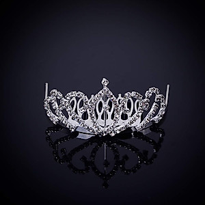 Mini 2.56 inchs Rhinestone Tiara Comb Crown for Girls Wedding Bride Prom Birthday Pegeant Prinecess Party