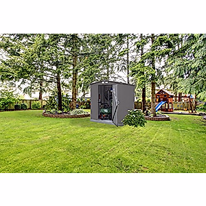 ARROW 6' x 5' EZEE Galvanized Steel Low Gable Shed Charcoal, Storage Shed with Peak Style Roof