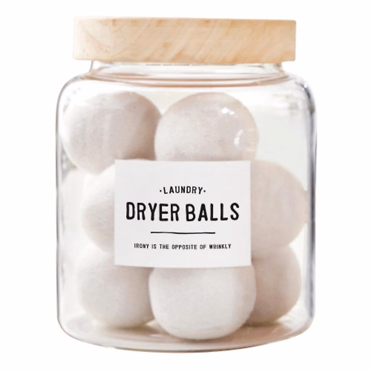 Santa Barbara Design Studio Glass Canister for Laundry Room Clear Storage Jar, Extra Large, Dryer Balls