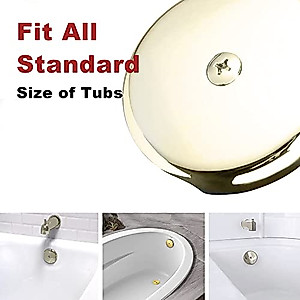 Gold-Hao-The-Bathroom Single Hole Bathtub Drain Overflow Plate - Overflow Drain Cover | Tub Drain Cover with Three Matching Screws/Bathtub Overflow Drain Cover with Adapter (Brushed Nickel)