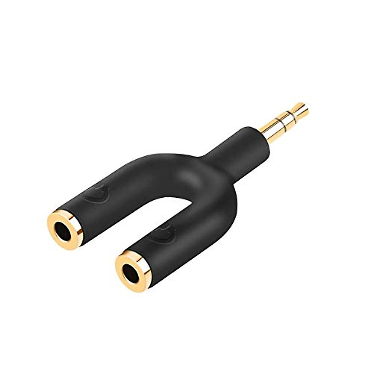 CableCreation Headphone Splitter Adapter, 3.5mm Male to 2 Port 3.5mm Female Y Jack Splitter Adaptor Compatible with Headset, Earphone, iPhone, iPad, iPod,Tablets, MP3 Players&More, Black