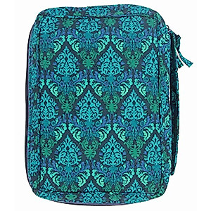 DIWI Quilted Bible Cover Medium Sizes 8.75 X 6.25 X 2.5 Inches Good Book Case (M, C1 Green Fence)