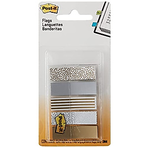 Post-it Flags, 100 Count, .47 in Wide, Assorted Metallic Designs (684-METAL)