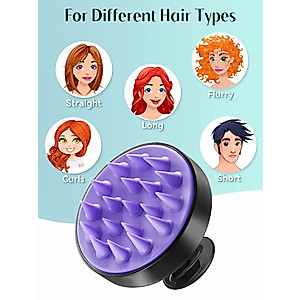 HEETA Hair Shampoo Brush, Scalp Care Hair Brush with Soft Silicone Scalp Massager (Black)