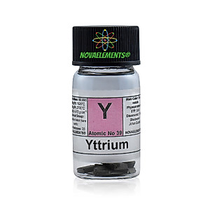 Yttrium Element 39 Y, Pure Sample 1 gram 99.95% in Glass Vial with Label