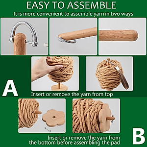 cobee Portable Wrist Yarn Holder for Crocheting,Wooden Crochet Yarn Ball Minder Stand with Adjustable Lanyard Crossbody,Yarn Spinner for Preventing Yarn Entanglement Gifts for Craft Lover Knitting