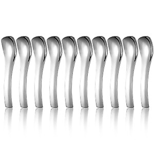 Ice Cream Spoons Stainless Steel Shovel Spoons Set of 10 Small Dessert Spoons for Cake, Yogurt, Ice Cream (Model 1#)