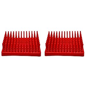 EISCO (Pack of 2) Red Plastic Test Tube Peg Drying Rack Holds 96 13mm Test Tubes