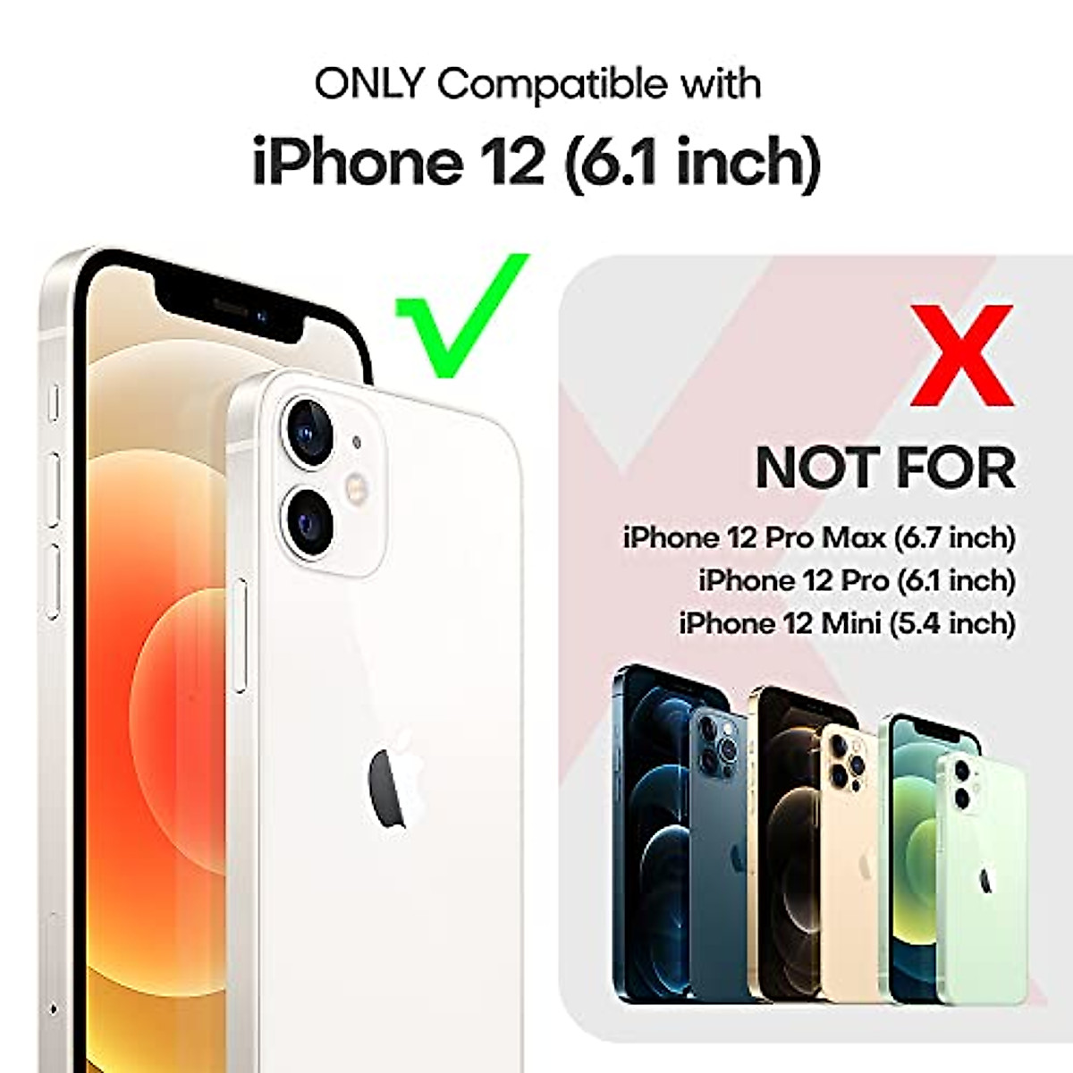 TAURI [5 in 1 for iPhone 12 Case, Non-Yellowing, with 2 Tempered Glass Screen Protectors + 2 Camera Lens Protectors, Shockproof Slim Phone Case iPhone 12, Drop Protection Rose Gold