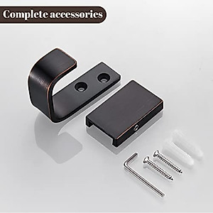 BigBig Home Bronze Towel Hooks, Bathroom Robe Hooks Oil Rubbed, Bath Farmhouse Square Coat Clothes Hook Wall Mounted Rustic for Kitchen 2 Pack