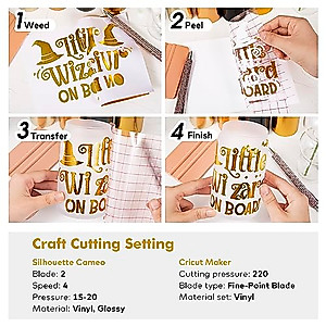 Gatichetta Foil Self Adhesive Vinyl 12" x 6FT Textured Metallic Craft Permanent Vinyl Roll for Cutting Machine, Mugs, Decals, Stickers, Foil Gold