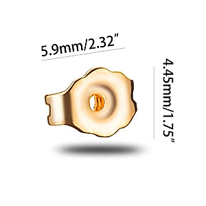 Gold Earring Posts and Backs - 400 Pcs 316L Stainless Steel Hypoallergenic Earring Studs for Jewelry Making with Butterfly Earring Backs, Earring Making Kit for DIY Jewelry (Gold)