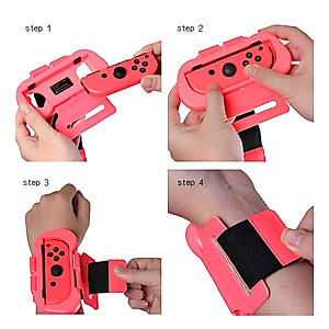 Switch Dance Wrist Bands, Switch Wrist Straps Compatible with Dance 2023 2022 2021 2020 and Nintendo Switch Sports Game - 2 Packs (Fit for 4.72-7.5 inches Wrist Circumference) - Blue and Red