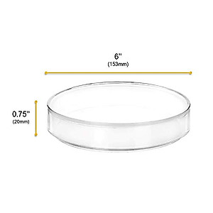 EISCO Plastic Petri Dish with Lid - 6" Diameter, 0.75" Depth - Molded in Polypropylene - Reusable, Autoclavable - Translucent