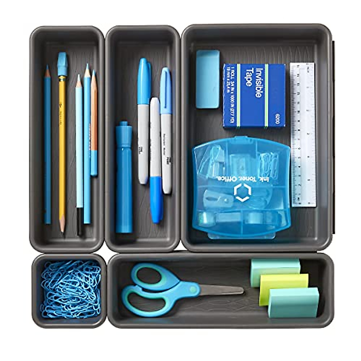 Copco Basics Interlocking Bin Set, 8-Piece, Charcoal Gray