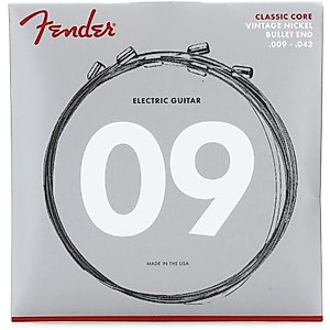 Fender Classic Core Electric Guitar Strings, Vintage Nickel, Bullet End, 3155L .009-.042