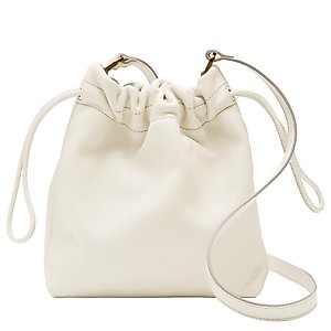 Fossil Women's Gigi Eco-Leather Small Drawstring Crossbody Purse Handbag, Angora (Model: ZB1526159)