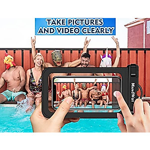 MandWot Waterproof Phone Pouch Face ID Unlock Support,Universal [8"] Cell Phone Case IPX8 Underwater-iPhone 14/13/Pro/Max/XS Galaxy S22+/S21/Note 20 Google,Beach Swimming Travel Vacation Essentials
