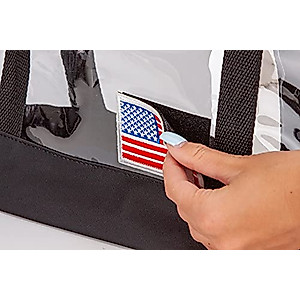 Expersion Clear American Flag Tote Bag, Transparent Heavy Duty See-Through U.S. Handbag for Concerts, Arenas and US Sporting Events, Stadium Approved (green)