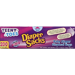 Teeny Toes Baby Disposable Diaper Sacks, 200 Count
