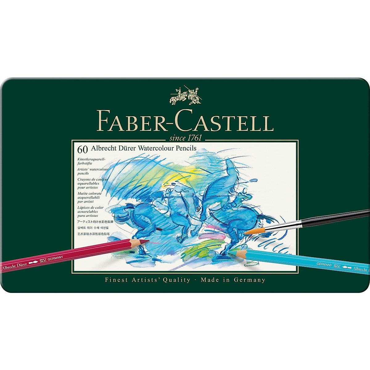 Faber Castell Albrecht 117560 Dura Watercolor Pencils, 60 Colors, Can