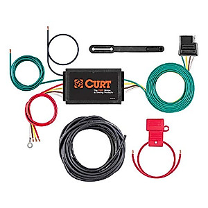 CURT 59187 Powered 3-to-2-Wire Splice-in Trailer Tail Light Converter Kit, 4-Pin Wiring Harness