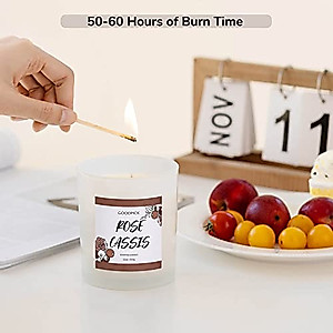 Goodpick Rose Scented Candle for Home Decor, Candle Gift for Girls, Soy Candle for Living Room, Exquisite Jar Candle, 11 oz, 50-60 Hours of Burn Time