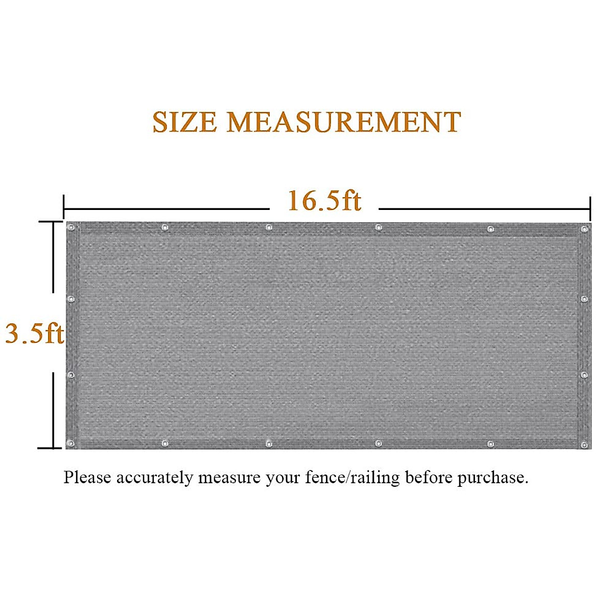 iCover 3.5x16.5ft Balcony Privacy Screen Fence, UV-Resistant Railing Fence Cover for Porch Deck Backyard Patio Garden, Cable Zip Ties Included, Grey