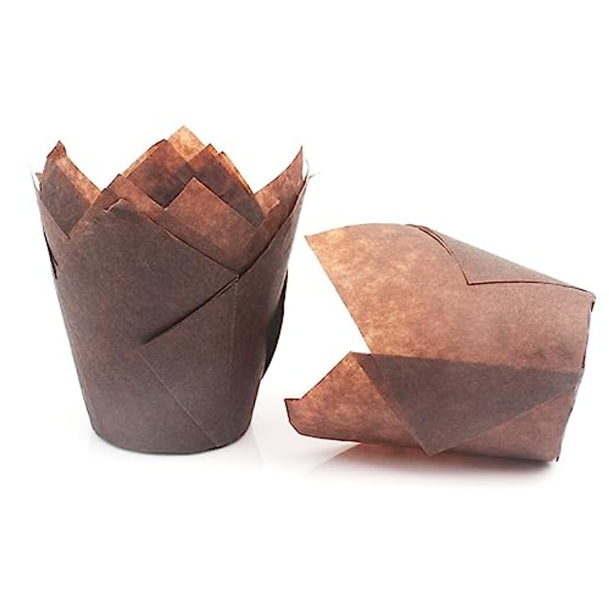 HEMOTON 150pcs Pink Tulips Mini Paper Cups Brown Wrapping Paper Butterfly Cupcake Liners Cookie Liners Muffin Tins Camouflage Pudding Cake Stand Bracket Coffee Mini Cake Boxes