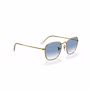 Ray-Ban RB3857 Frank Square Sunglasses, Legend Gold/Clear Gradient Blue, 51 mm