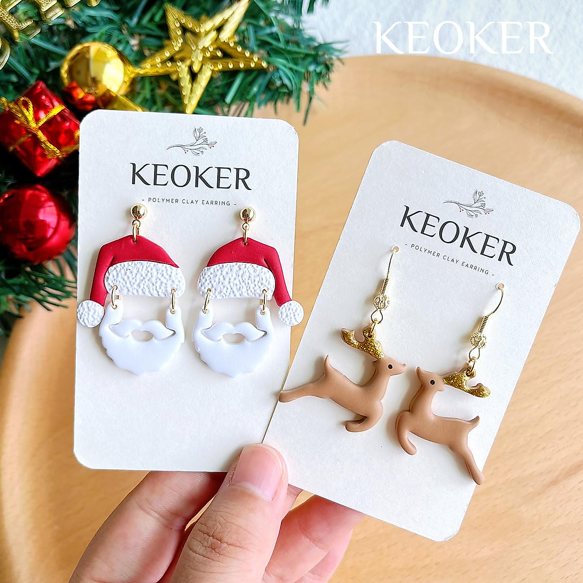 KEOKER Christmas Clay Cutters, Christmas Clay Cutters for Jewelry Making, 21 Shapes Christmas Clay Earrings Cutters, Christmas Polymer Clay Cutters (All)